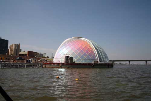 Floating Stage Seoul design, Han River building - e-architect