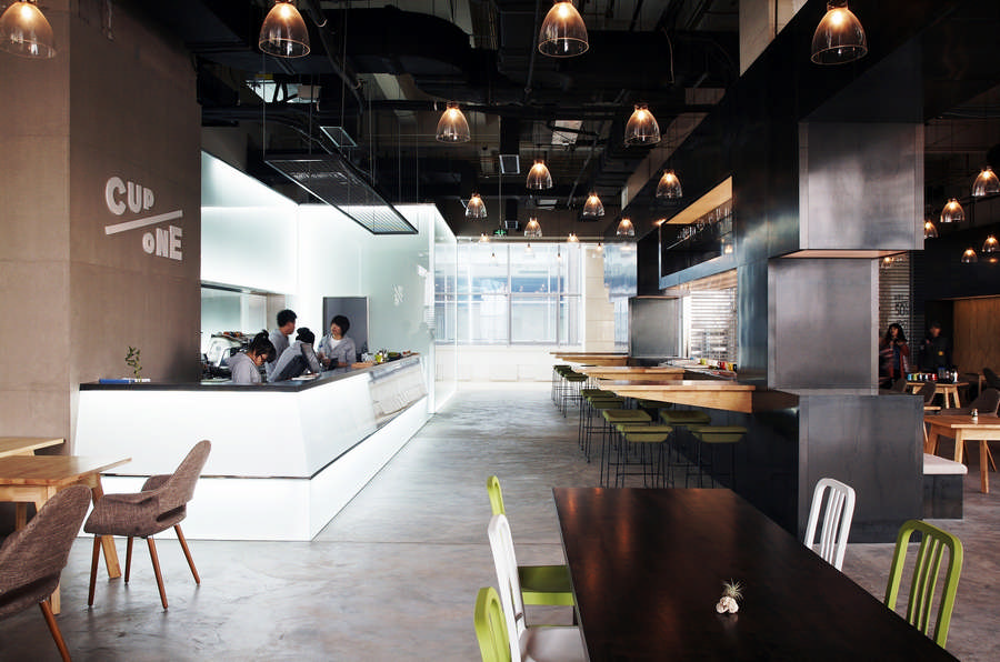 CupOne Cafe - Wangjing Building, Beijing - e-architect