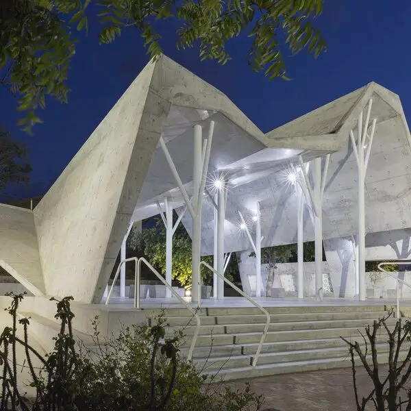 Open Sided Shelter in Pardesia, Concrete Structure - e-architect