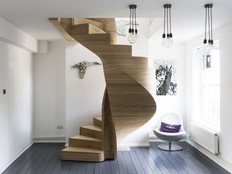 Nautilus Spiral Staircase: London Wood Interior - e-architect